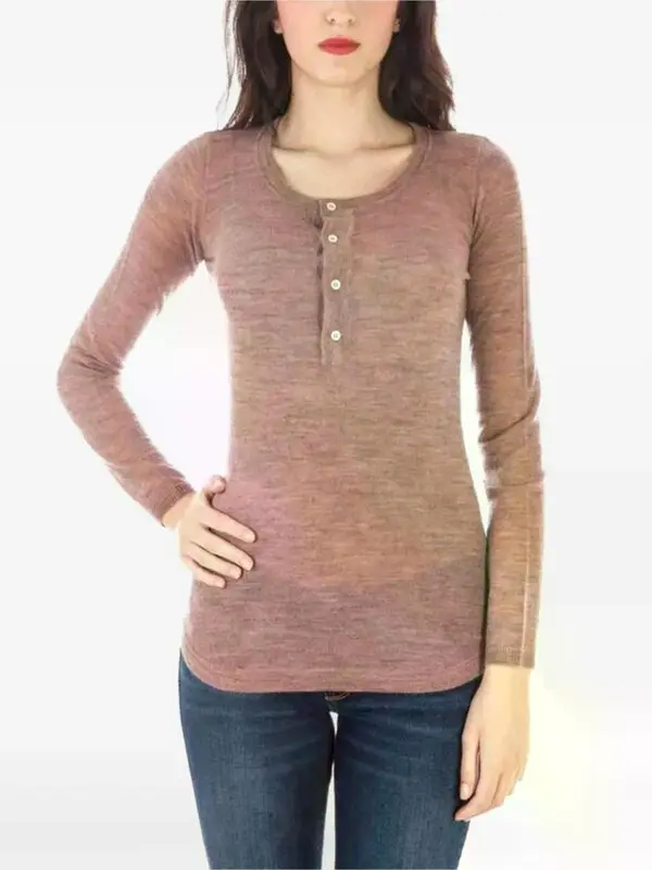 Fred Perry Henley-neck Top - Pink