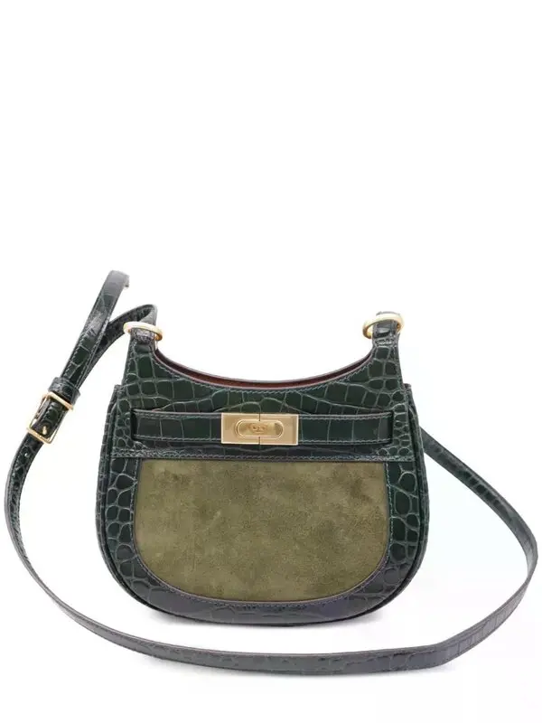 Tory Burch Small Lee Radziwill Croc-effect Crossbody Bag - Green