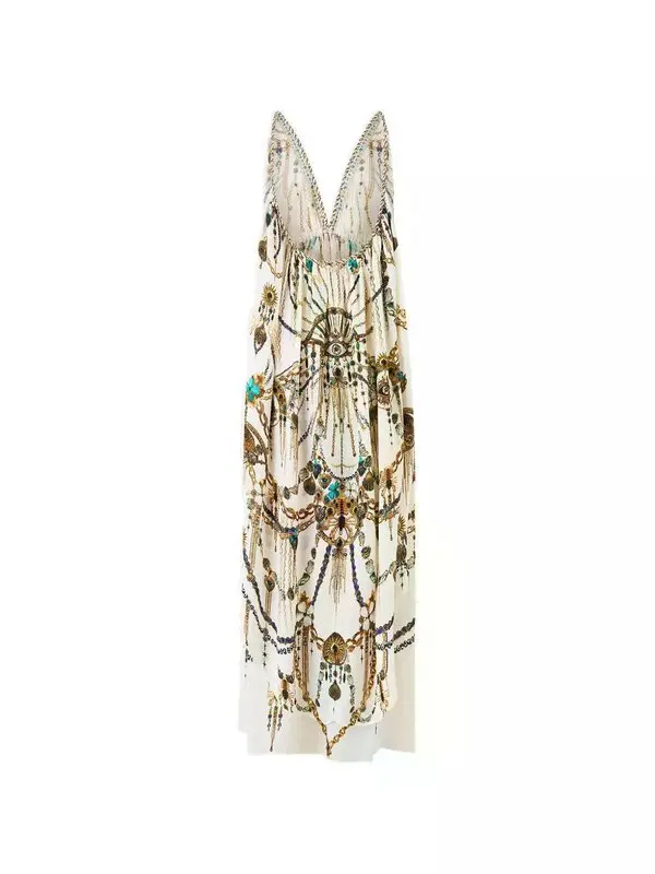 Camilla Open-back Cape Dress