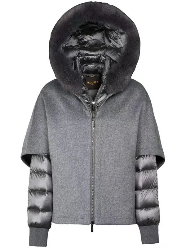 MOORER Hooded Coat - Grey