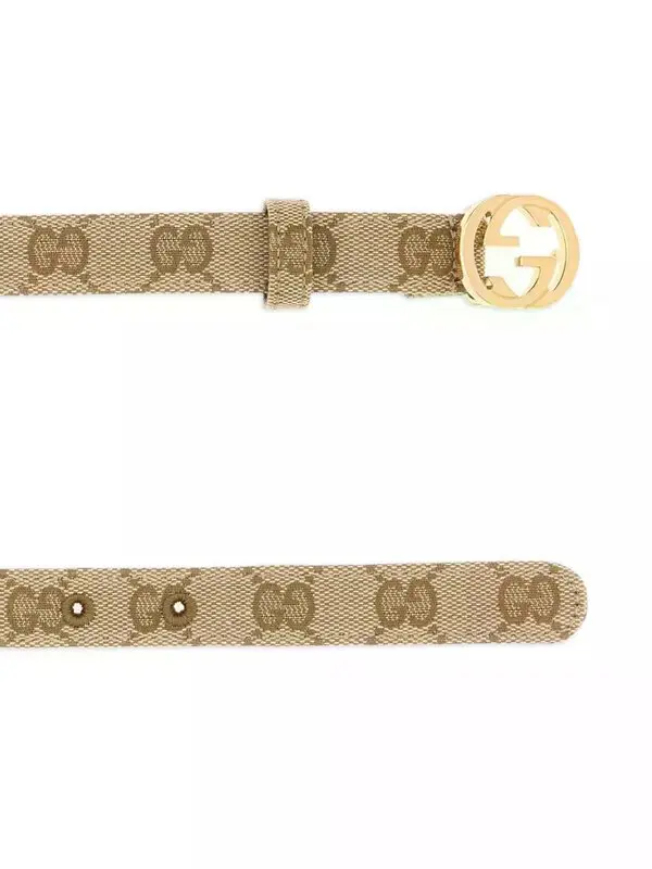 Gucci Interlocking G Buckle Belt - Neutrals