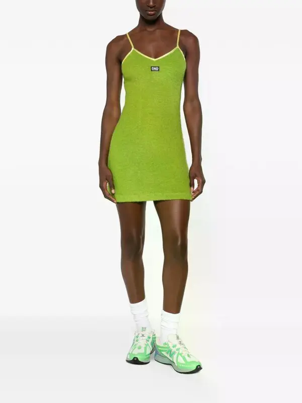 Dolce & Gabbana 2000s Logo-patch Spaghetti-strap Dress
