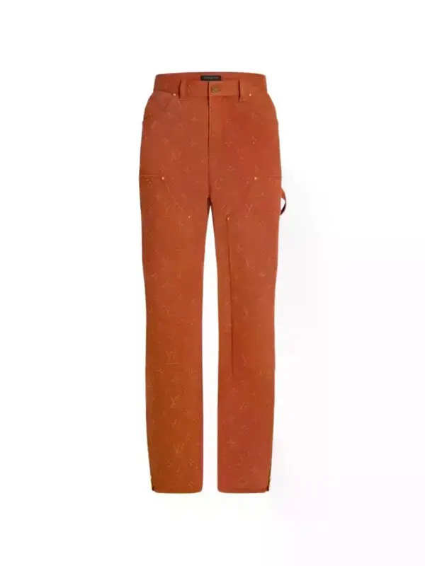 LOUIS VUITTON 2021 Monogram Embossed Carpenter Jeans - Brown