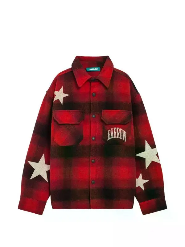 BARROW Star-print Checked Shirt