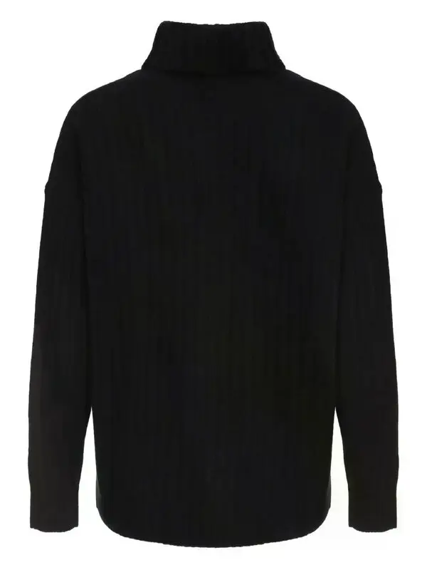 Max Mara Ribbed Turtleneck Sweater - Black