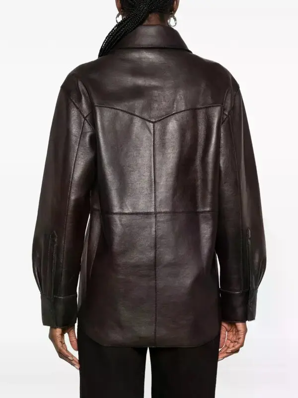 P.a.r.o.s.h Maciock Leather Western-style Shirt