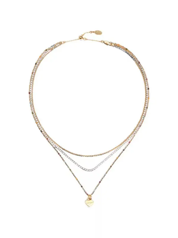 Bimba Y Lola Triple-layer Chain Heart Logo Necklace