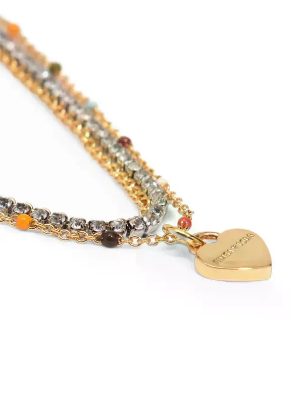 Bimba Y Lola Triple-layer Chain Heart Logo Necklace