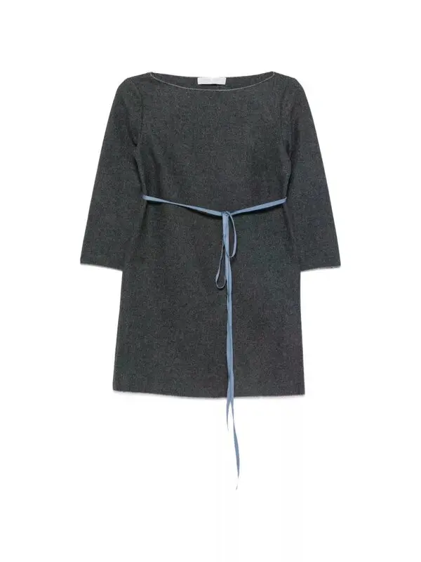 Miu Miu 2000s Belted Boat-neck Mini Dress