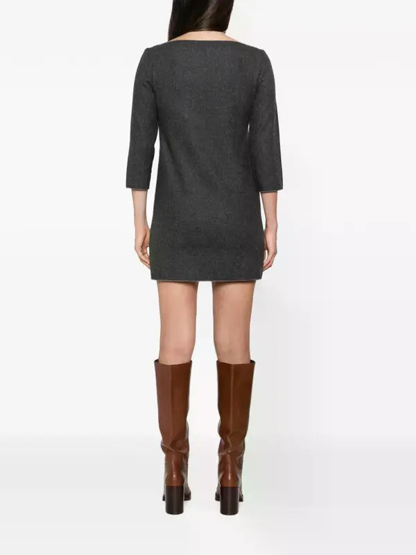 Miu Miu 2000s Belted Boat-neck Mini Dress