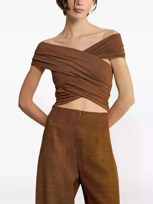 CORTANA Canela Wrap-style Top