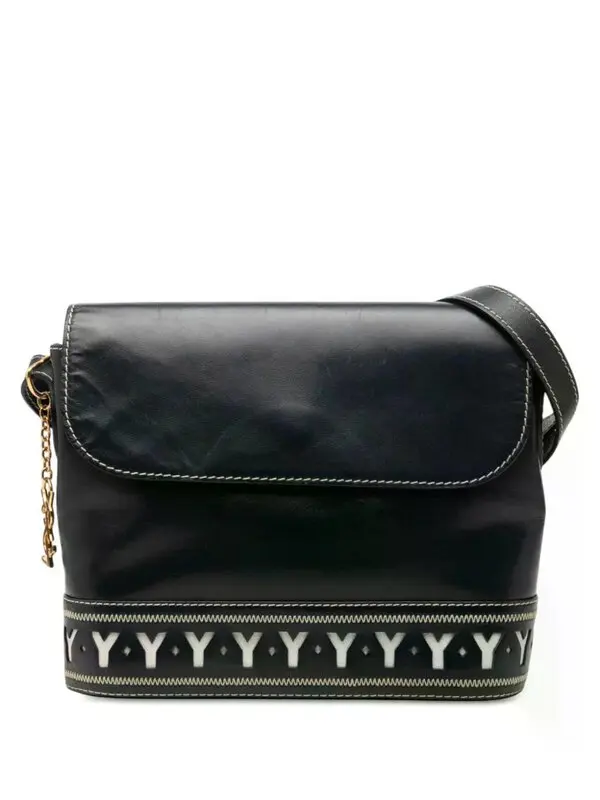 Saint Laurent 20th Century Leather Y Cutout Flap Crossbody Bag - Black