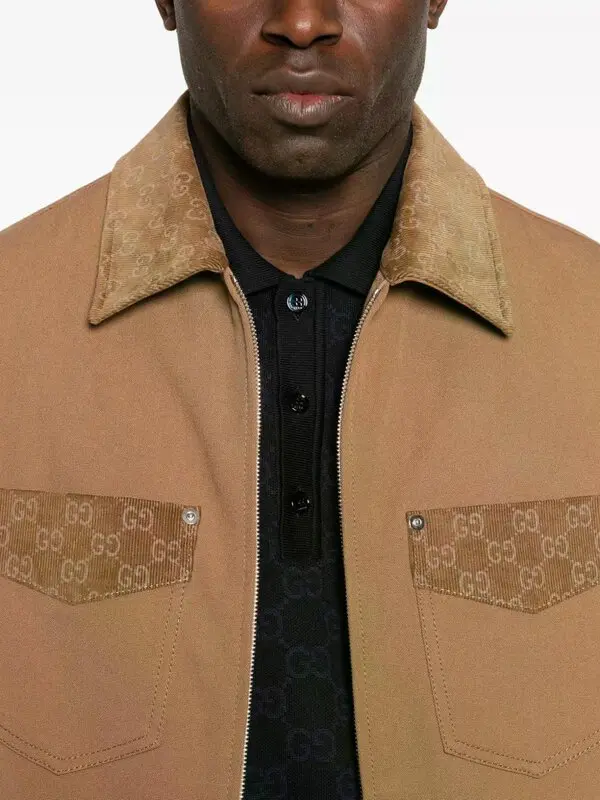 Gucci Patterned-collar Cotton Jacket