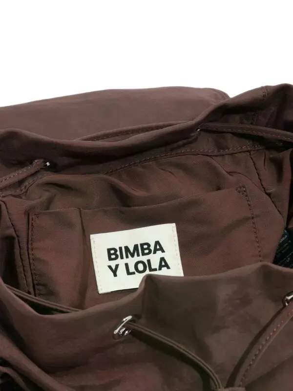 Bimba Y Lola Large Mocha Nylon Pocket Backpack
