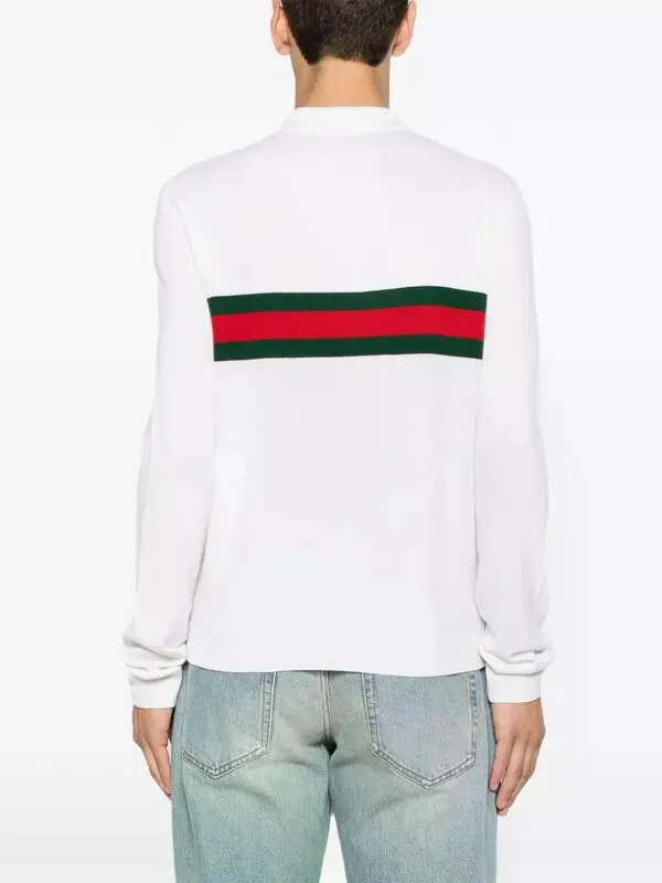 Gucci Web-stripe Cashmere Polo Shirt