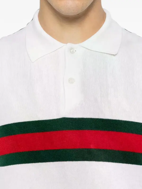 Gucci Web-stripe Cashmere Polo Shirt