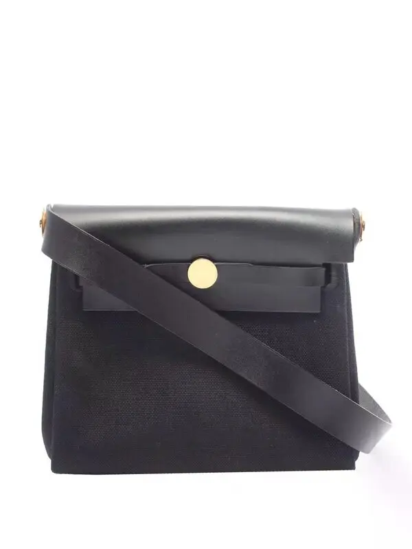 Hermès 2026 Military Toile And Vache Hunter Herbag Zip 20 Crossbody Bag - Black