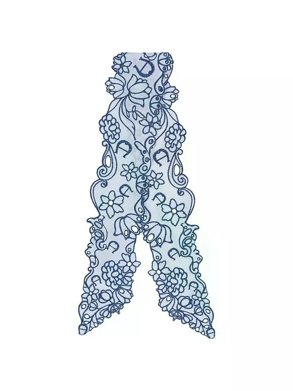 AIGNER Lace-construction Floral-embroidered Scarf