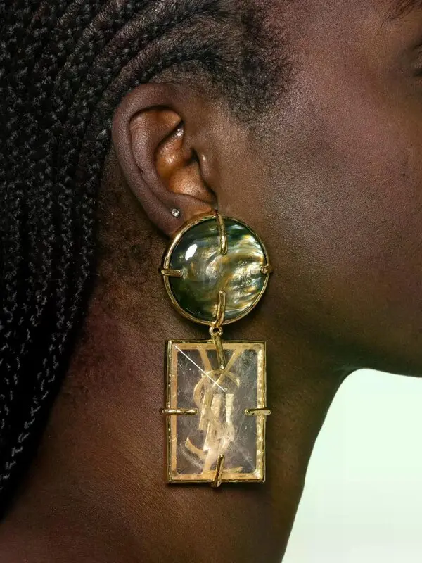 Saint Laurent Cassandre Geometric Drop Earrings