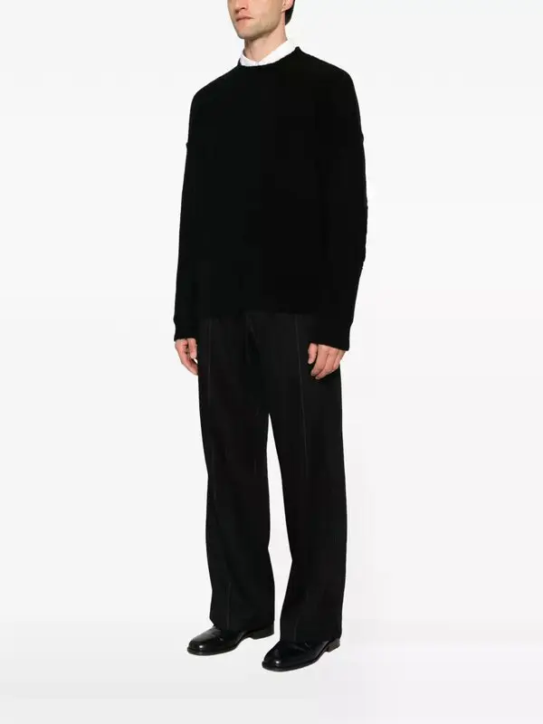 Isabel Benenato Exposed-seam Dropped-shoulder Sweater