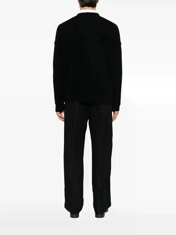 Isabel Benenato Exposed-seam Dropped-shoulder Sweater
