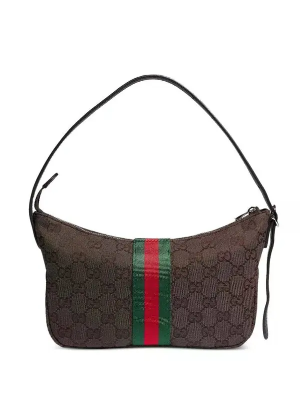 Gucci Small Lunetta Web-detail Shoulder Bag - Brown