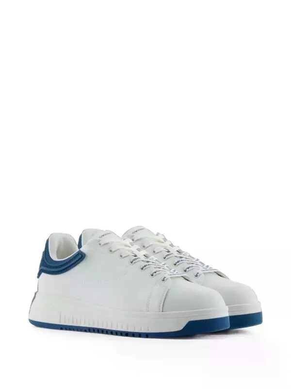 Emporio Armani Logo-print Leather Sneakers - White