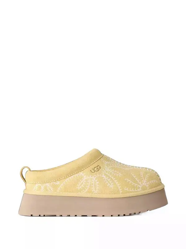 UGG Tazz Botanic Embroidered Platform Mules - Yellow