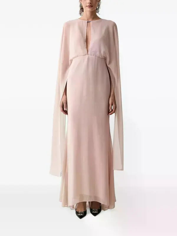 Patrizia Pepe Cape-sleeve Cutout Dress - Pink