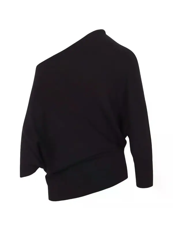 JOVONNA Liana One-shoulder Sweater - Black