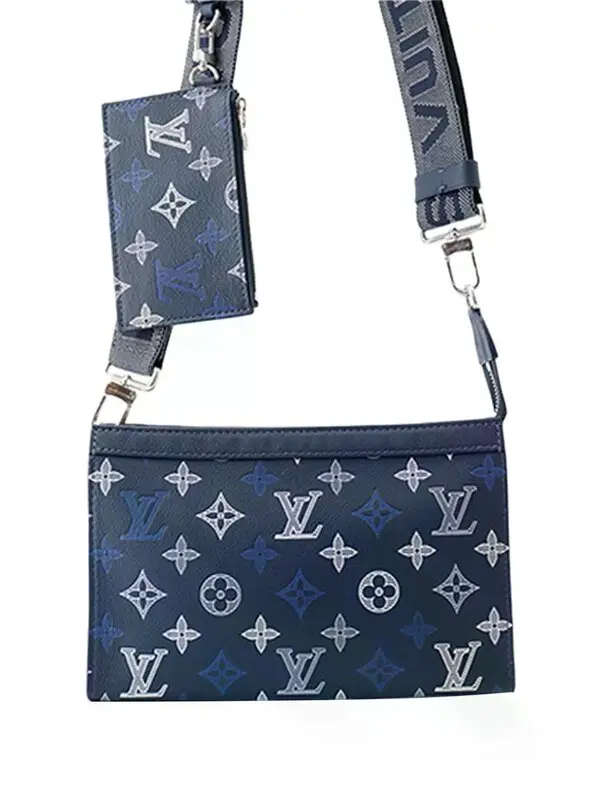 LOUIS VUITTON 2021-2026 Monogram Shadow Gaston Wearable Wallet Crossbody Bag - Blue