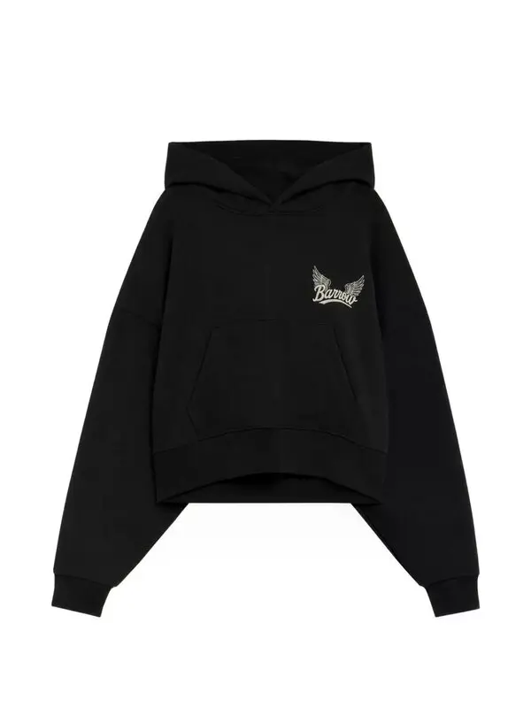 BARROW Logo-print Cropped Hoodie