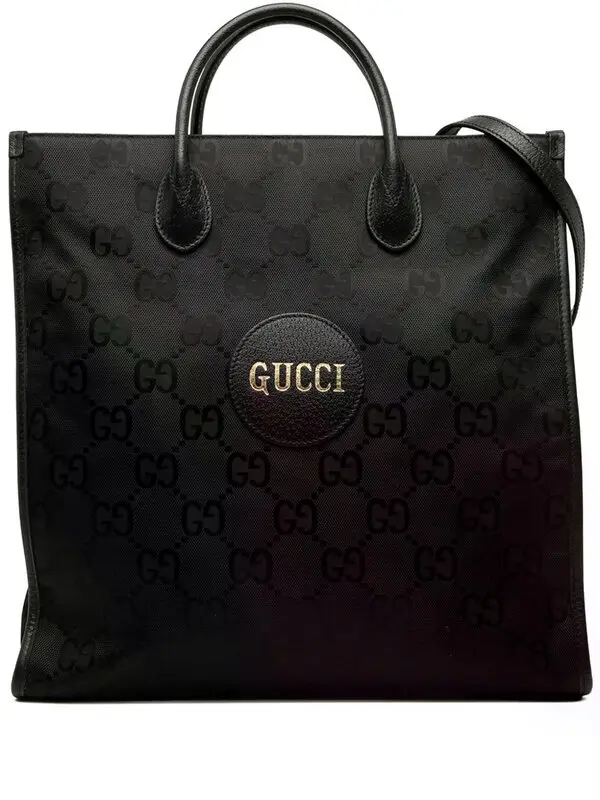Gucci 2000-2015 Medium Gg Nylon Off The Grid Convertible Tote Satchel - Black