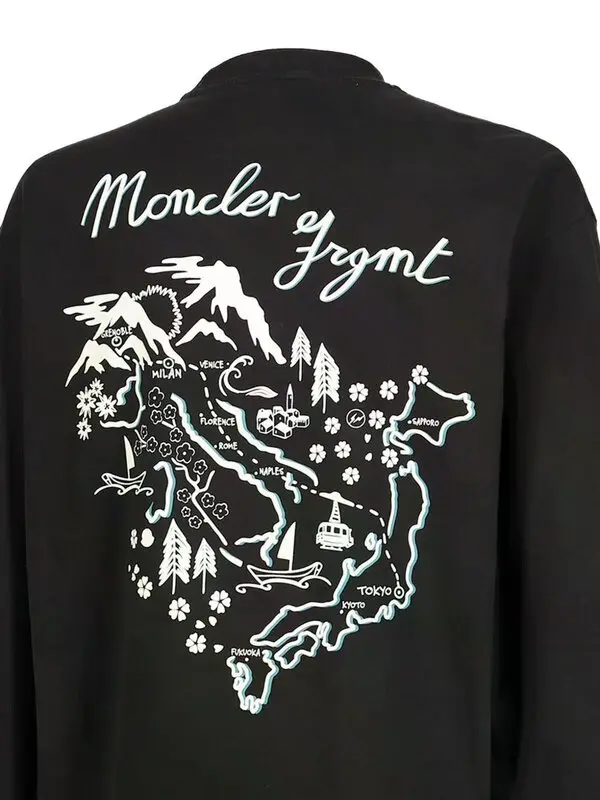 Moncler X Fragment Map-print Long-sleeve T-shirt