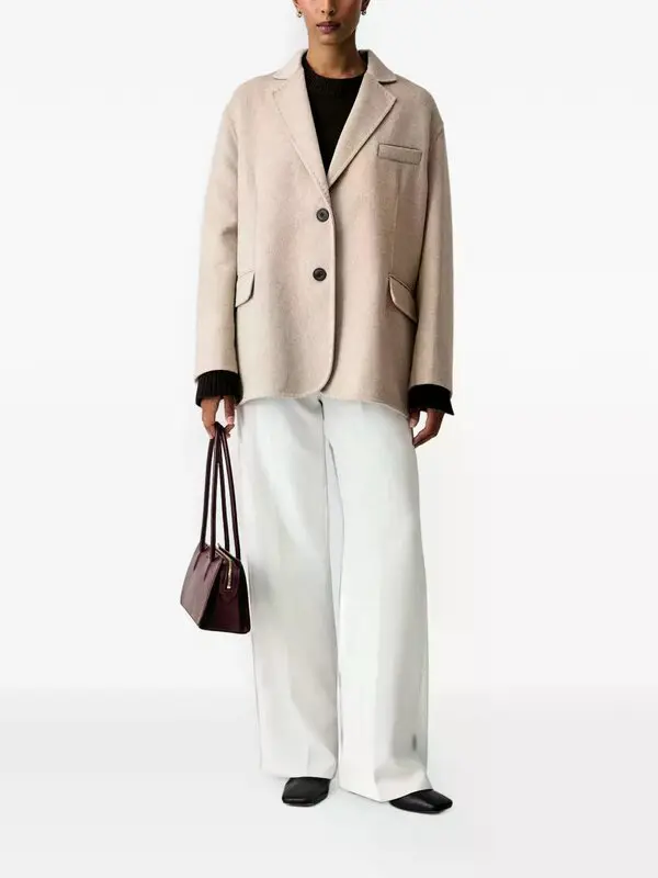 VICOLO Notched-lapel Button-fastening Coat