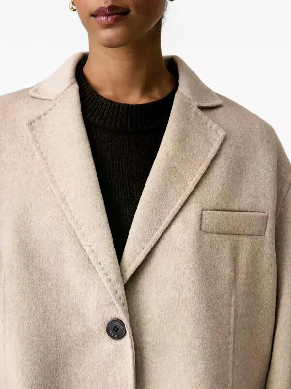 VICOLO Notched-lapel Button-fastening Coat