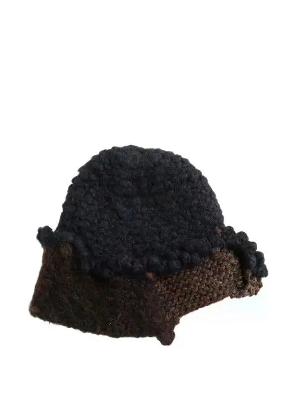 DANIELA GREGIS Two-tone Knitted Beanie Hat