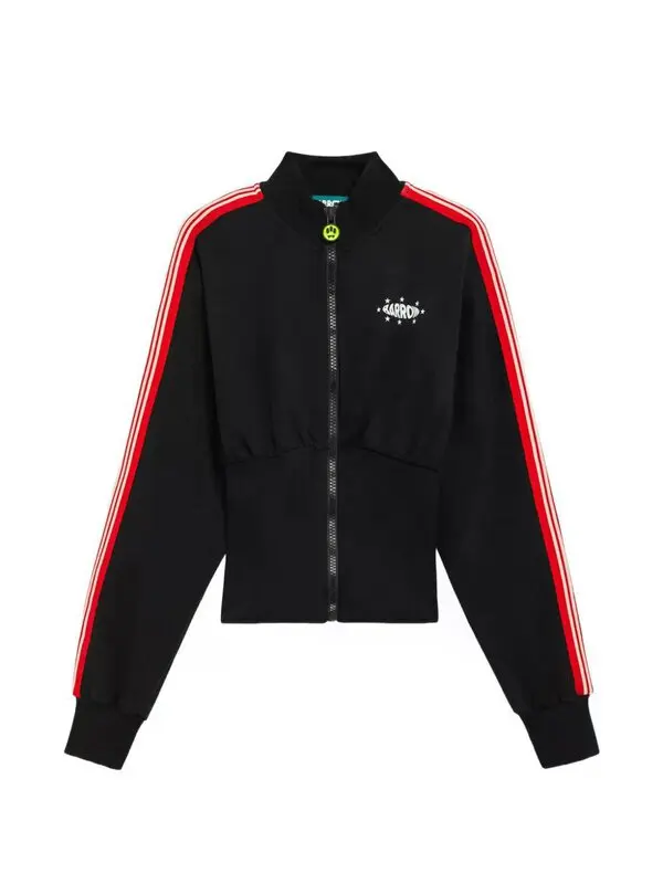 BARROW Logo-print Corset-waist Zip-up Sweatshirt