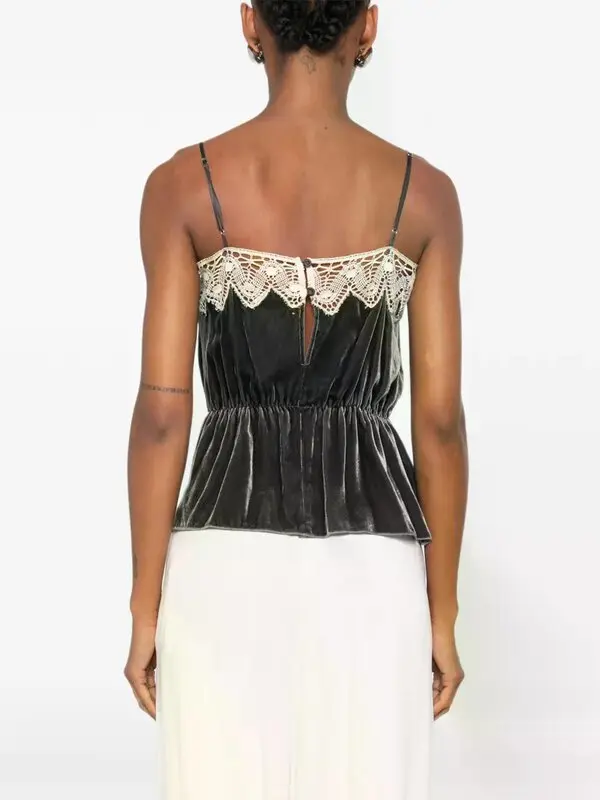 FORTE_FORTE Lace-trim Peplum Top