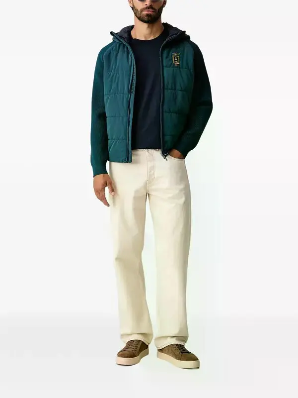 AERONAUTICA MILITARE Quilted Panel-ribbed Hooded Jacket