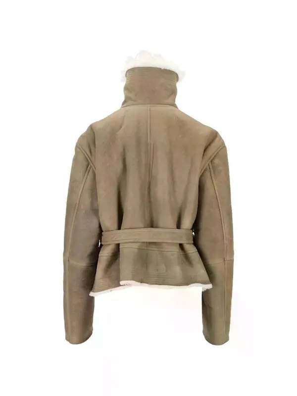 Rick Owens Belted Leather Jacket - Brown