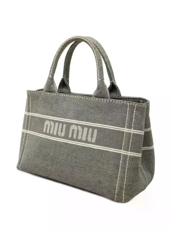 Miu Miu 2010-2026 Small Denim Logo Satchel
