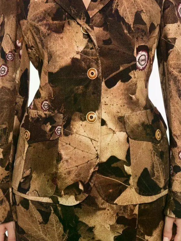 Moschino 1990s Leaf-print Skirt Suit