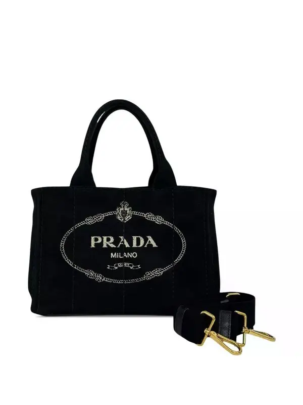 Prada 2013-2026 Small Canvas Canapa Logo Tote Satchel