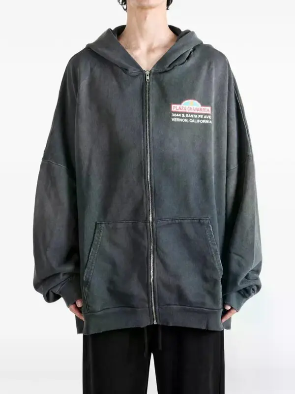 WILLY CHAVARRIA Logo-print Zip-up Hoodie