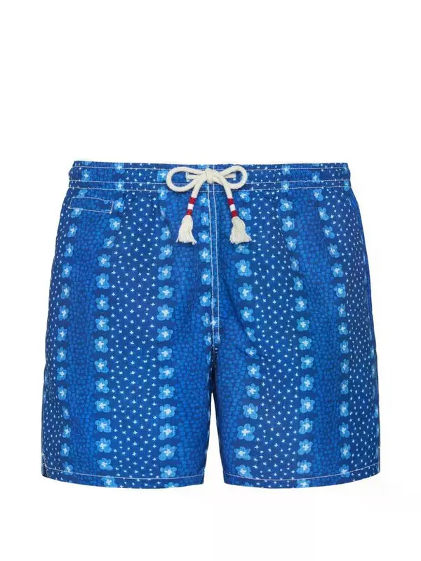 MC2 SAINT BARTH Caprese Floral-print Swim Shorts - Blue