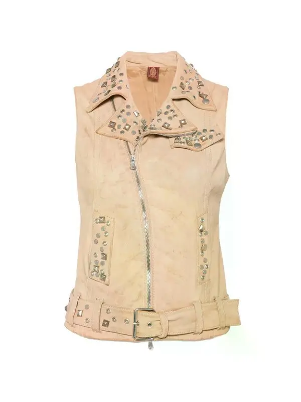 DONDUP 2000s Stud-embellished Belted Gilet