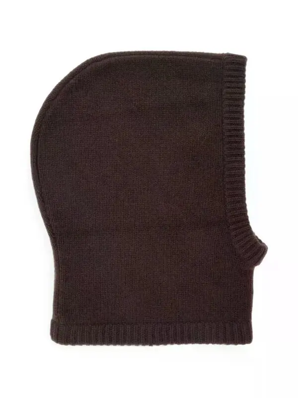 Soft Goat Ribbed-knit Cashmere Balaclava - Brown
