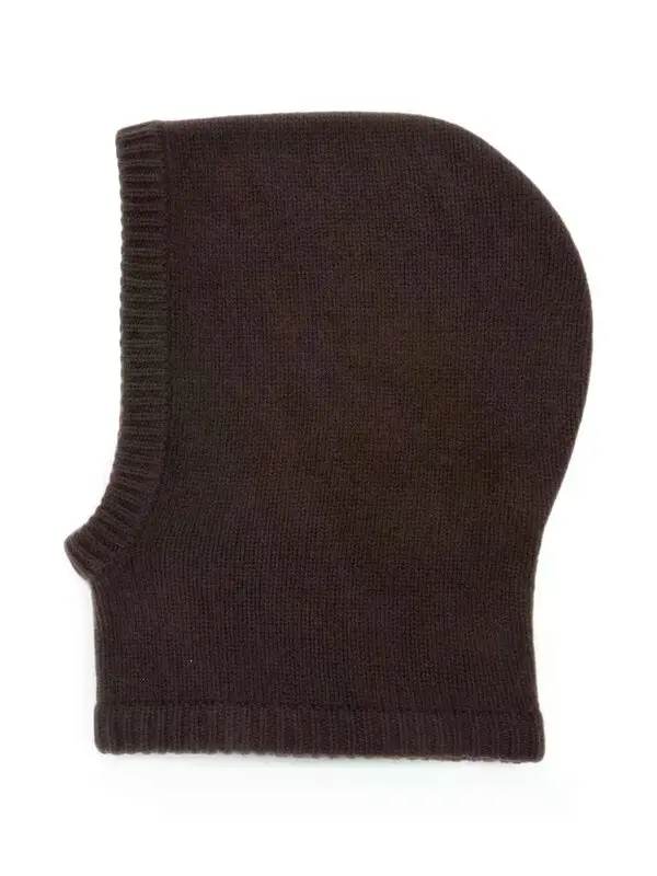 Soft Goat Ribbed-knit Cashmere Balaclava - Brown
