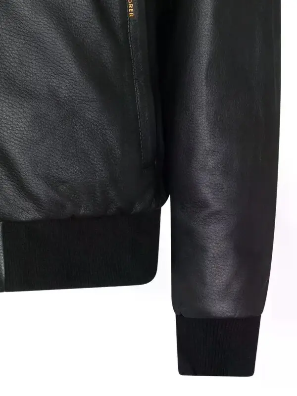 MOORER Shearling-collar Leather Jacket